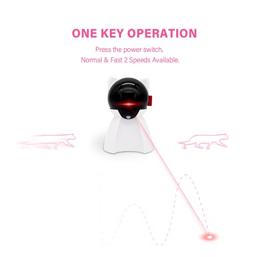 Cat Toy Interactive Automatic, Motion Activated Laser Toy for Indoor Cats/Dogs/Kitten/Kitty, USB Rechargeable, Auto On/Off, Fast and Slow Random Pattern, Silent Pet Laser Pointer Toy (P08)