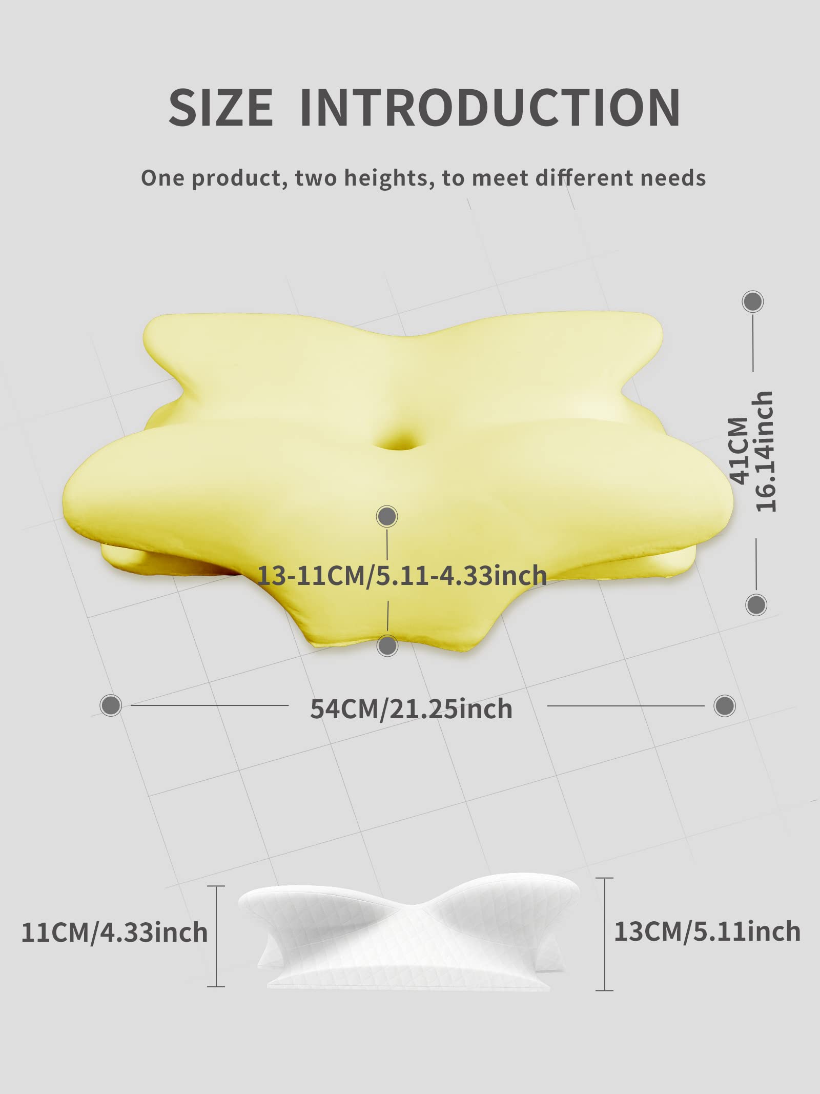 Bespilow Cervical Pillow for Neck and Shoulder Pain Relief,Contour Memory Foam Pillow with Hole,Ergonomic Orthopedic Neck Support Pillow for Side,Back and Stomach Sleepers with Breathable Pillowcase