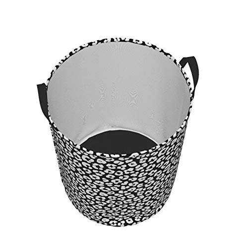 FeHuew Black Leopard Print Collapsible Laundry Basket with Handle Waterproof Fabric Hamper Laundry Storage Baskets Organizer Large Bins for Dirty Clothes,toys,Bathroom