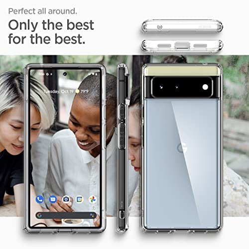 Spigen Ultra Hybrid [Anti-Yellowing Technology] Designed for Google Pixel 6 Case (2021) - Crystal Clear