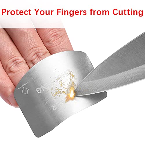 Finger Guards for Cutting, Stainless Steel 304 Finger Guard for Cutting Food, Finger Protectors, Finger Protector, Avoid Hurting when Slicing and Dicing, 2 Pieces