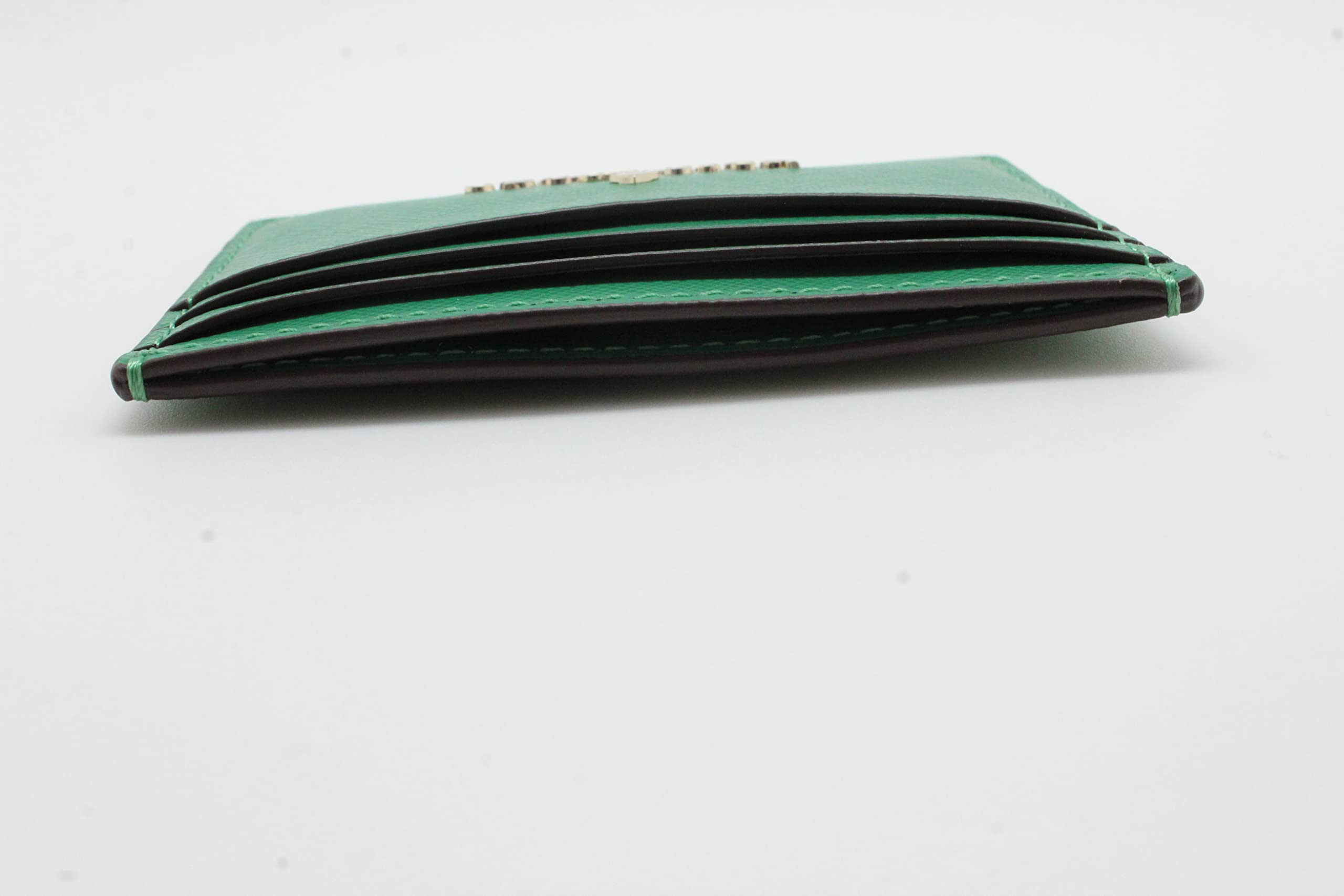 Kate Spade New York Staci Small Slim Card Holder In Gold, Green bean