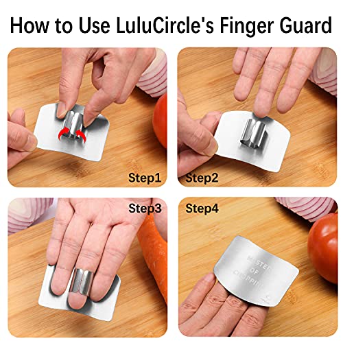 Finger Guards for Cutting, Stainless Steel 304 Finger Guard for Cutting Food, Finger Protectors, Finger Protector, Avoid Hurting when Slicing and Dicing, 2 Pieces