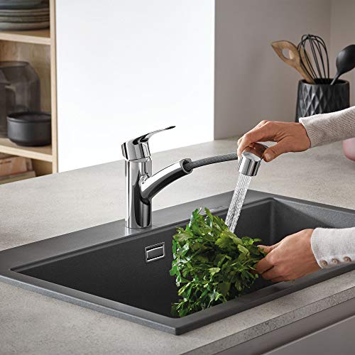 GROHE 30306001 Eurosmart Dual Spray Pull-Out Kitchen Faucet, Chrome
