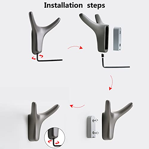NC NC Towel Hooks, 2 Packs Coat Hook Cow Head Wall Hooks for Heavy Duty Door Hanger Towel Robe Clothes Cabinet Closet Sponges Hook for Bathroom Bedroom Kitchen Hotel Pool (Brushed Brass)
