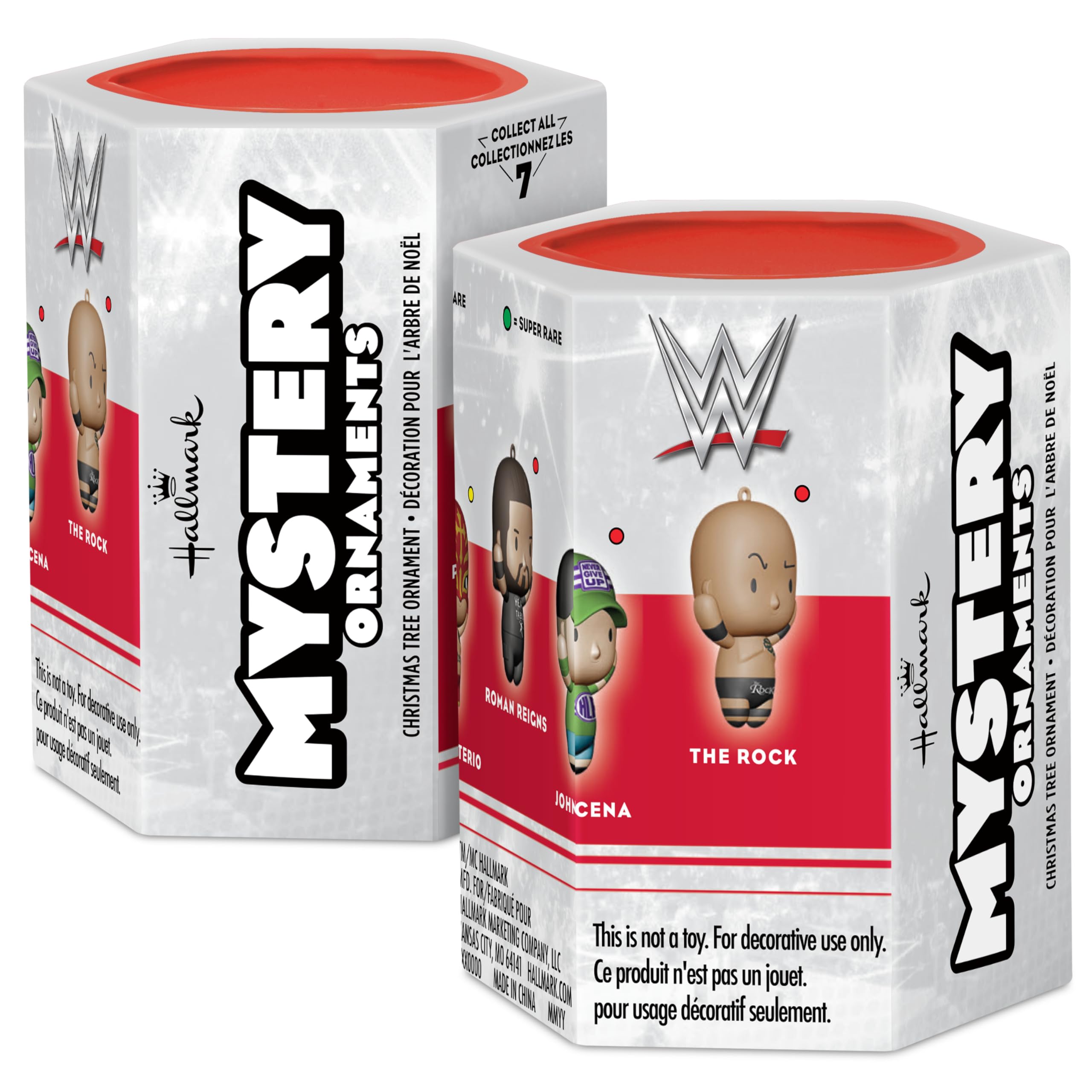 Hallmark WWE Mystery Christmas Ornaments, Set of 2, Shatterproof