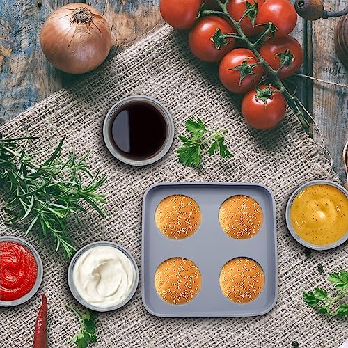 Pudy Roll 4 Pack 4.5 Oz Glass Condiment Containers With Leakproof Lid, Reusable Dipping Sauce Cups Set, BPA-Free, Grey