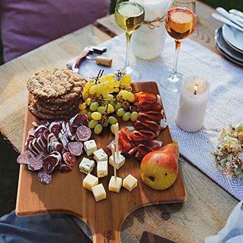 AIDEA Wood Cutting Board with Handle, Cheese Board Chartuterie Board,for Cutting and Serving 17"X11"bundle with 17"X6"(2 Pack)