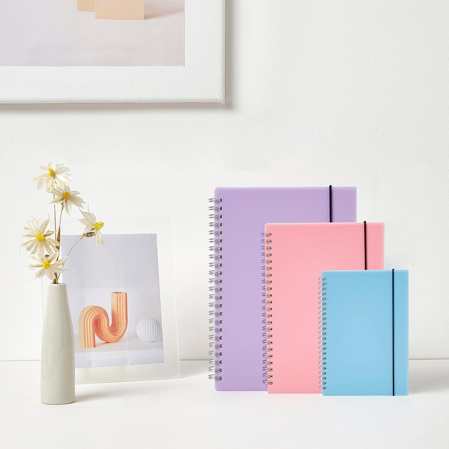 MSTONAL 3 Pack Small Spiral Notebook, A6 Dotted Notebook 4.3" x 5.7", 100GSM 5x5mm Dot Grid, 80 Sheets/160 Pages, Small Dotted Spiral Notebooks Journals for Writing, Sketch Book