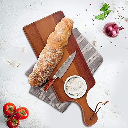 AIDEA Wood Cutting Board with Handle, Cheese Board Chartuterie Board,for Cutting and Serving 17"X11"bundle with 17"X6"(2 Pack)