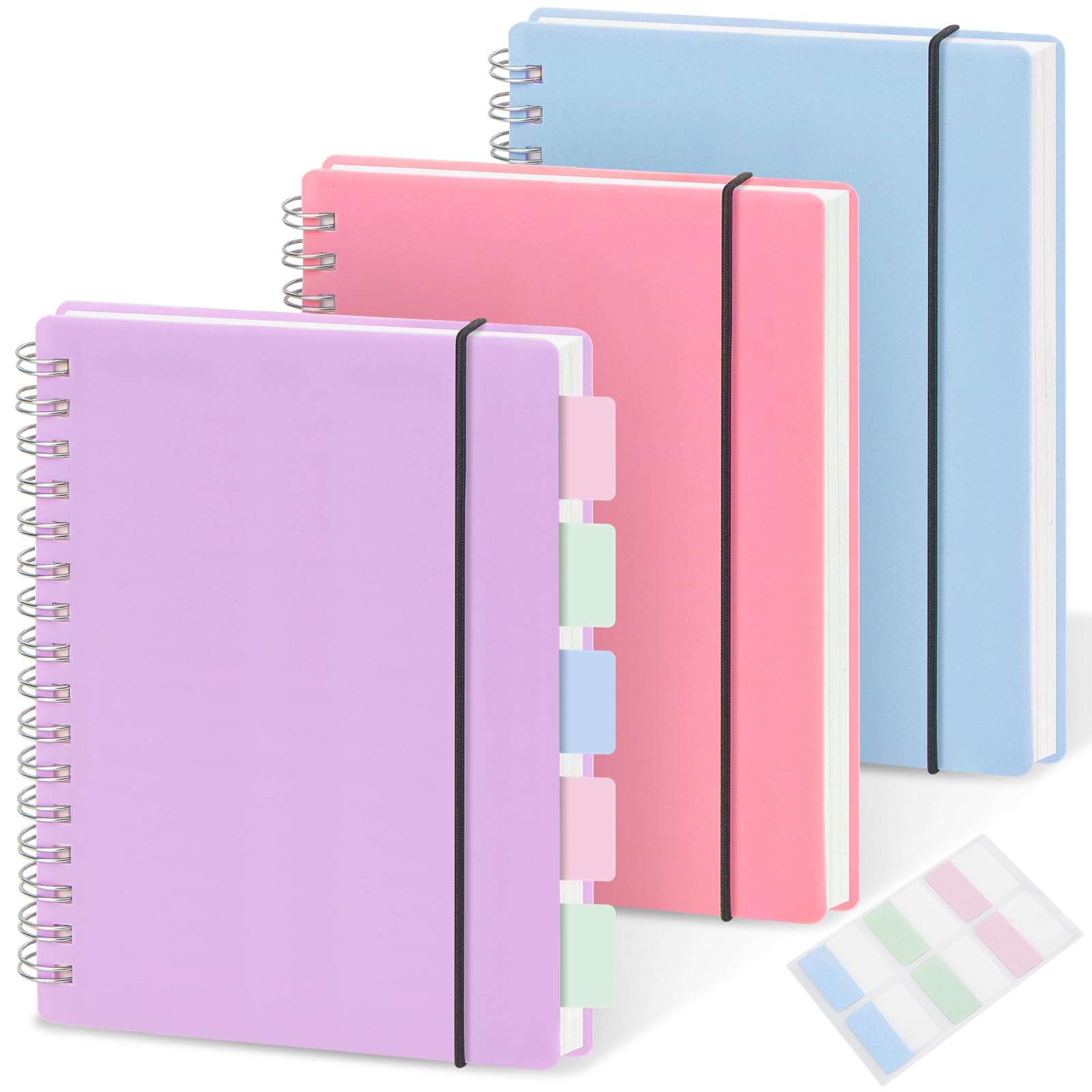 MSTONAL 3 Pack Small Spiral Notebook, A6 Dotted Notebook 4.3" x 5.7", 100GSM 5x5mm Dot Grid, 80 Sheets/160 Pages, Small Dotted Spiral Notebooks Journals for Writing, Sketch Book