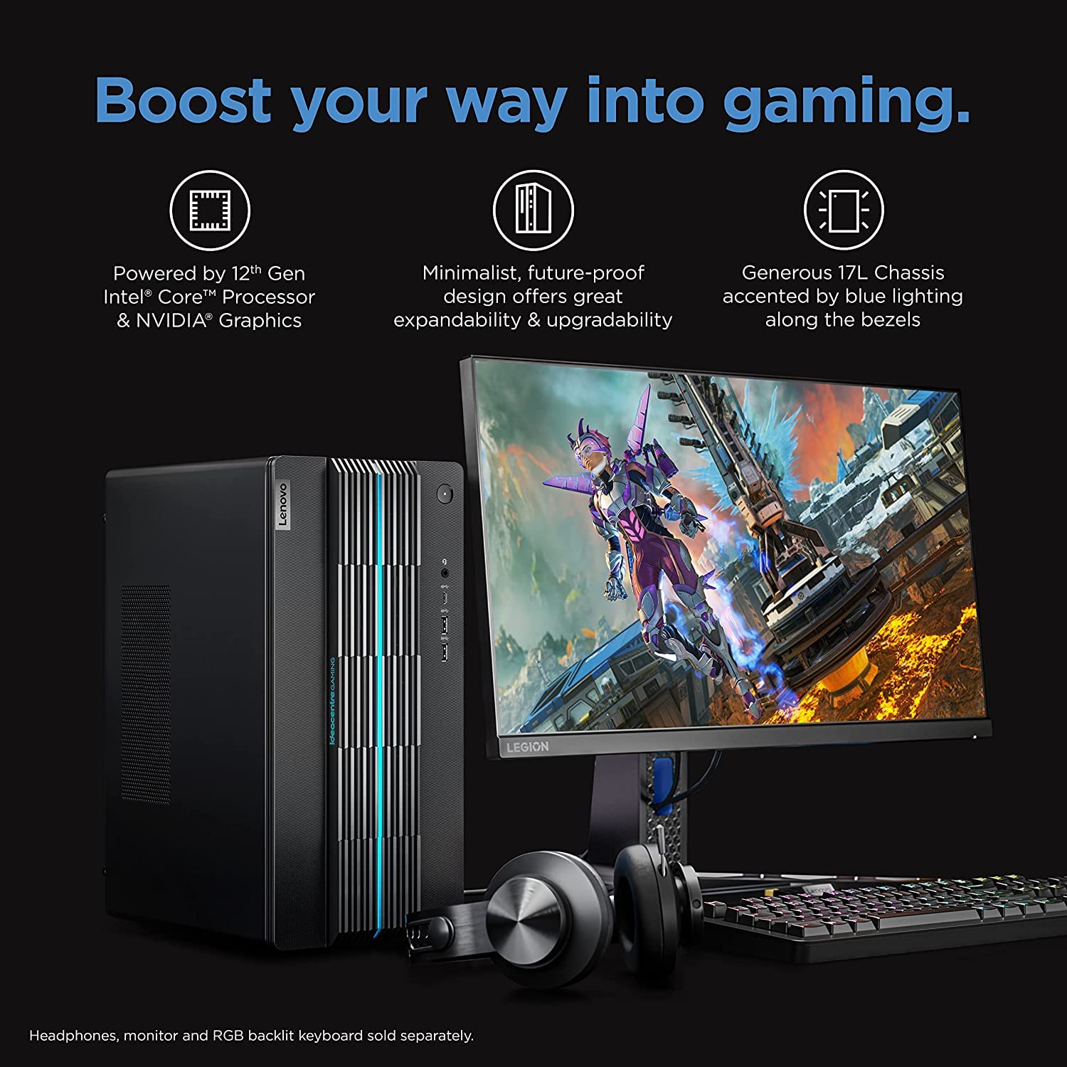 Lenovo 2023 IdeaCentre 5i Gaming Desktop PC, 12th Gen Intel 12-Core i7-12700, GeForce RTX 3060, 32GB RAM 3200MHz, 1TB PCIe SSD + 2TB HDD, 2 Year Warranty, Keyboard & Mouse, Ethernet, WiFi 6