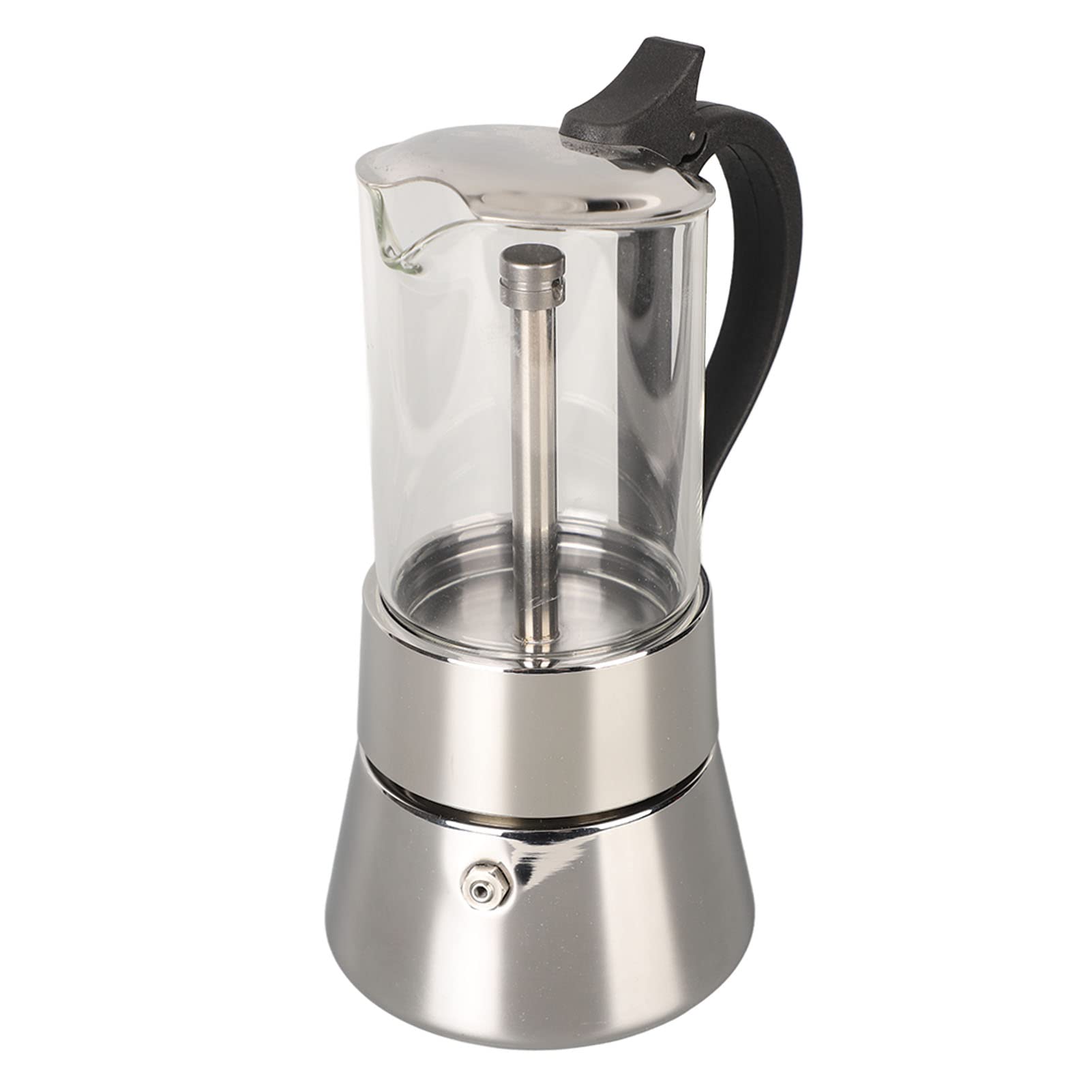 Zooke Classic Stovetop Espresso and Coffee Maker, Stovetop Espresso Maker Stainless Steel Italian Coffee Machine Maker, Crystal Glass 6 Espresso Cups Pot for Italian Cuban Café