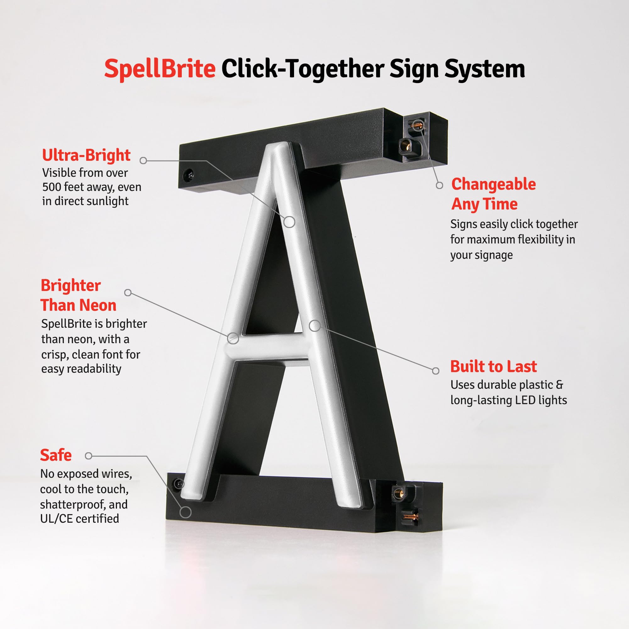 SpellBrite LIVE Sign for Businesses | Broadcasting-Related Signs with Neon Look, White LED Light | 13.7" x 6.3"