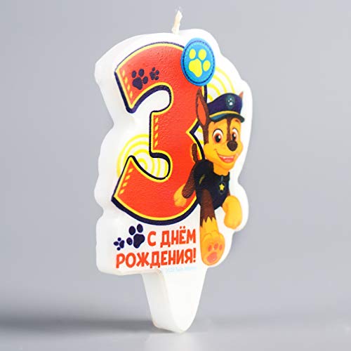 Paw Patrol Cake Topper Candle Digit 3