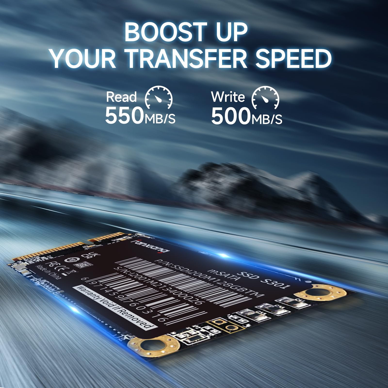 fanxiang S301 512GB mSATA SSD Mini SATA III 6Gb/s Internal Solid State Drive, 3D NAND, Compatible with Ultrabook Desktop PC Laptop