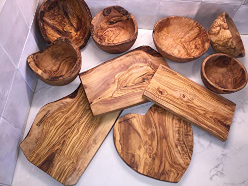 Orchard Hardwoods 12" Artisan Olive Wood Rectangle Charcuterie Board- Handmade For Cutting Chopping, Serving Cheese, Meats, Fruit. Decorative Wooden Tray, Unique Kitchen Gift- 12x6x0.8