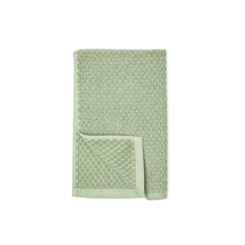 Amazon Basics Odor Resistant Textured Hand Towel, 16 x 26 Inches - 6-Pack, Green