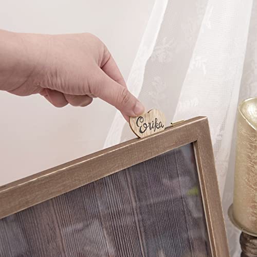 Y&K Homish Guest Book for Wedding Alternative Rustic Wedding Decorations for Reception Wedding Signs Guest Book with Pen 160 Blank Wooden Hearts