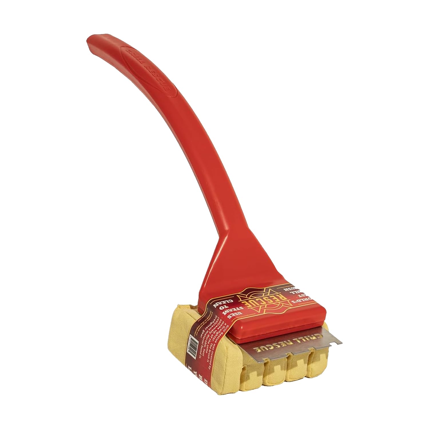 Grill Rescue BBQ Replaceable Scraper Cleaning Head, Bristle Free - Durable and Unique Scraper Tools for Cast Iron or Stainless-Steel Grates, Barbecue Cleaner (Grill Grate Brush with Scraper)