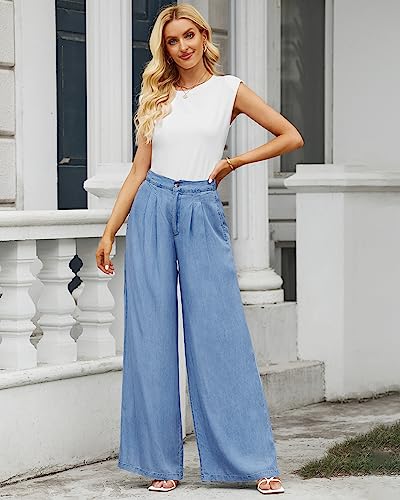 Graparent Y2K Pull On Medium Blue High Rise Bell Bottom Wide Leg Jeans - Size 6