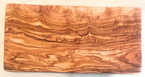 Orchard Hardwoods 12" Artisan Olive Wood Rectangle Charcuterie Board- Handmade For Cutting Chopping, Serving Cheese, Meats, Fruit. Decorative Wooden Tray, Unique Kitchen Gift- 12x6x0.8