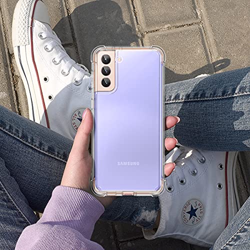 SURITCH Clear Case for Samsung Galaxy S21 Plus 5G,[Built in Screen Protector][Camera Lens Protection] Full Body Protective Shockproof Bumper Rugged Cover for Galaxy S21 Plus 6.7 Inch (Clear)