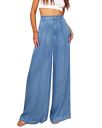 Graparent Y2K Pull On Medium Blue High Rise Bell Bottom Wide Leg Jeans - Size 6