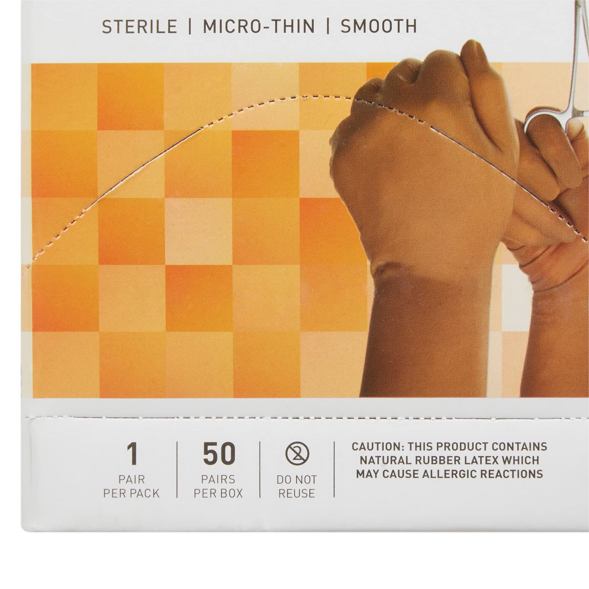 McKesson Perry Latex Surgical Gloves [50 Pairs] Sterile, Disposable, Powder-Free, Professional Medical and Healthcare, Micro-Thin, Size 8.5, Brown