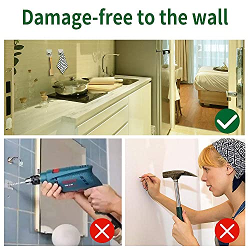 SUNDOKI Adhesive Wall Hooks, Bathroom Towel Hooks Hanger Stainless-Steel Waterproof Self-Adhesive Hooks for Coat, Hat, Towel Robe Rack (4 Pack)