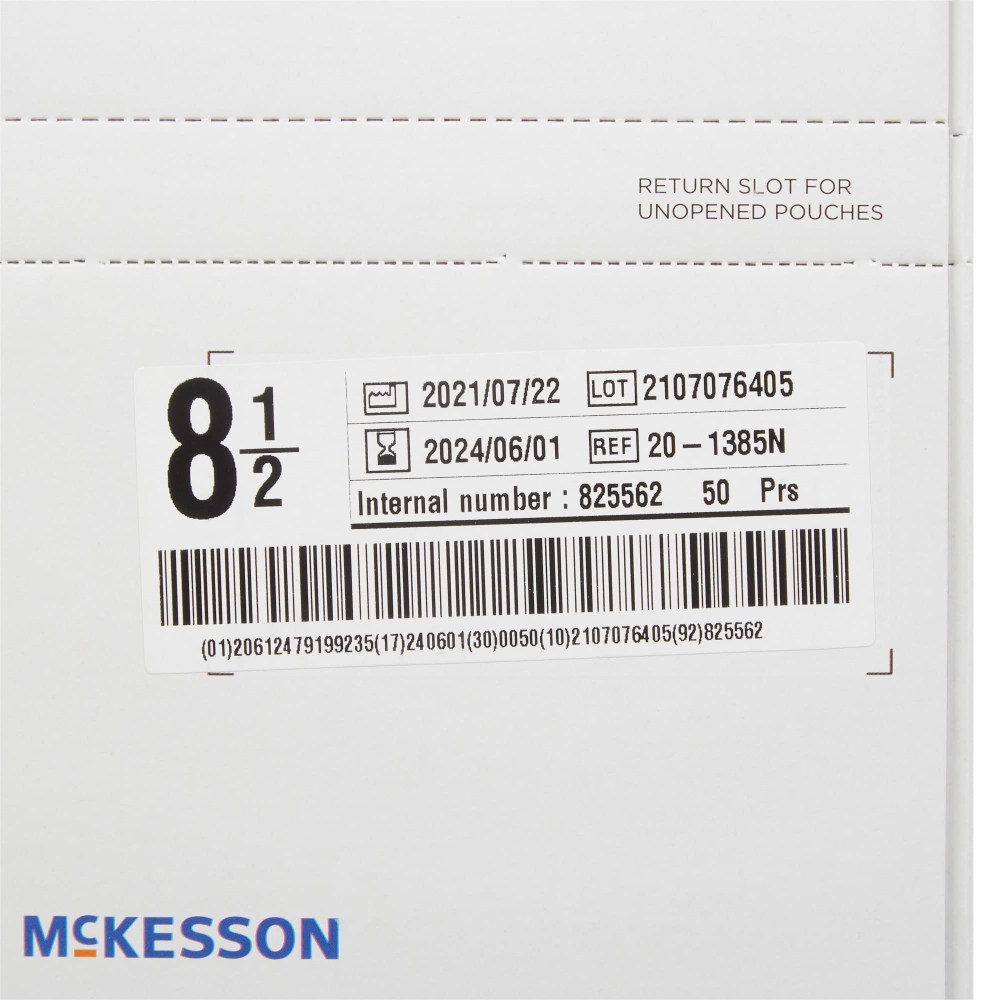 McKesson Perry Latex Surgical Gloves [50 Pairs] Sterile, Disposable, Powder-Free, Professional Medical and Healthcare, Micro-Thin, Size 8.5, Brown