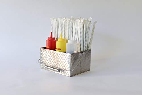 TableCraft 10040 S/S Lattice 4-Compartment Flatware Caddy