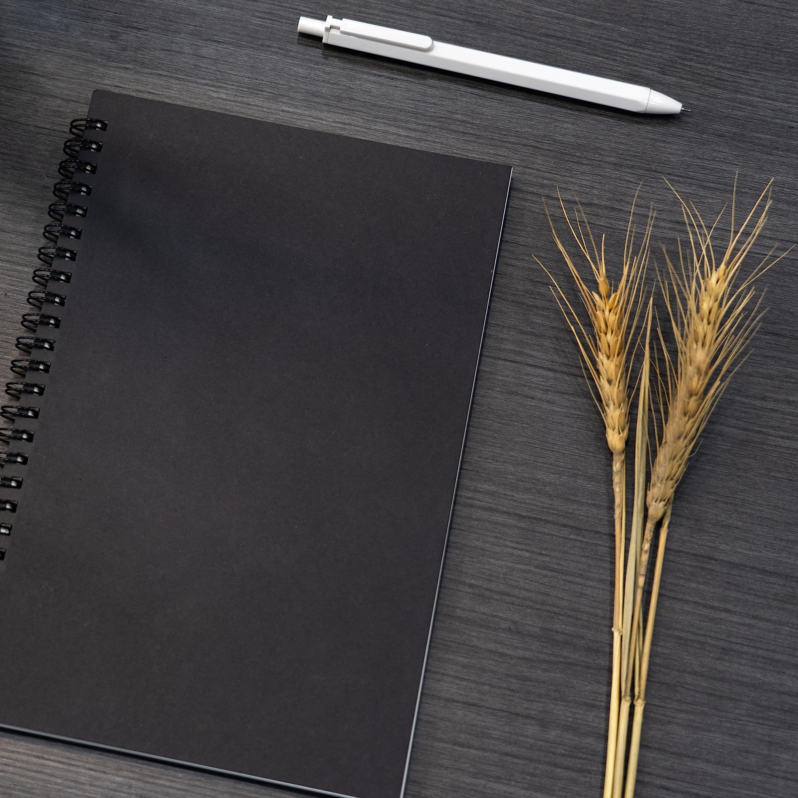 Ykimok 8.65 x 5.9 Inch 2 Pack College Ruled Notebook, Soft Black Cover Spiral Notebook, Memo Notepad Sketchbook, Students Office Business Diary Spiral Book Journal, 160 Pages, 80 Sheets