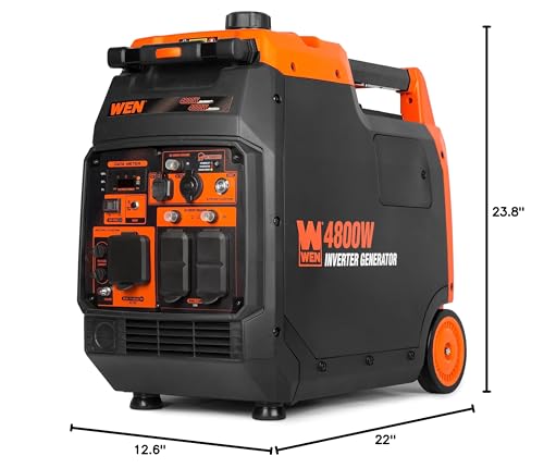 WEN 4800-Watt Portable Inverter Generator, Electric Start, RV-Ready, Quiet and Lightweight with Fuel Shut Off and CO Watchdog (56480iX)