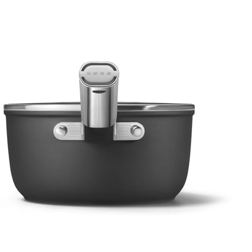 SMEG 3 Qt Saucepan with Lid CDFS2011BLM, Black