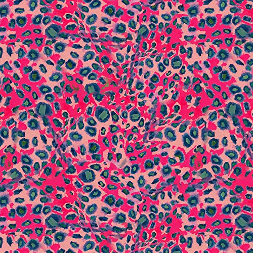 PBS Fabrics Lush and Wild by Katie Kortman, Sateen 3 Yard, Cheetah, Pink