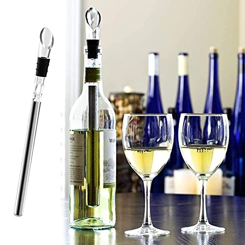 Wine Chiller Cooler Stick Fathers Gifts, 3-in-1 304 Stainless Steel Wine Bottle Coolers Rapid Iceless Wine Chiller Rod-Wine Accessory Man Gifts Home Kitchen Gadgets