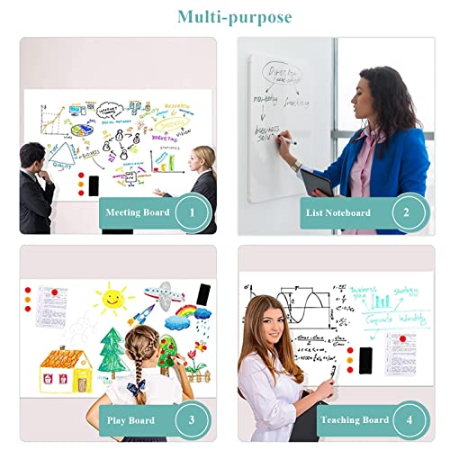 Warasee Magnetic Dry Erase Whiteboard Paper, 24" x 36" Self Adhesive Whiteboard for Wall, Easy to Write and Clean Dry Erase Board for Kids, Office, Home, with Marker, Magnetic Eraser and Magnets
