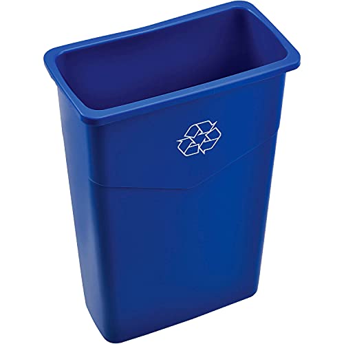 Global Industrial 23 Gallon Slim Recycling Container, Blue