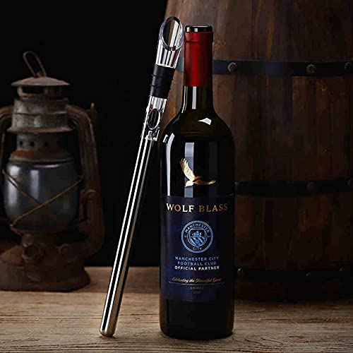 Wine Chiller Cooler Stick Fathers Gifts, 3-in-1 304 Stainless Steel Wine Bottle Coolers Rapid Iceless Wine Chiller Rod-Wine Accessory Man Gifts Home Kitchen Gadgets