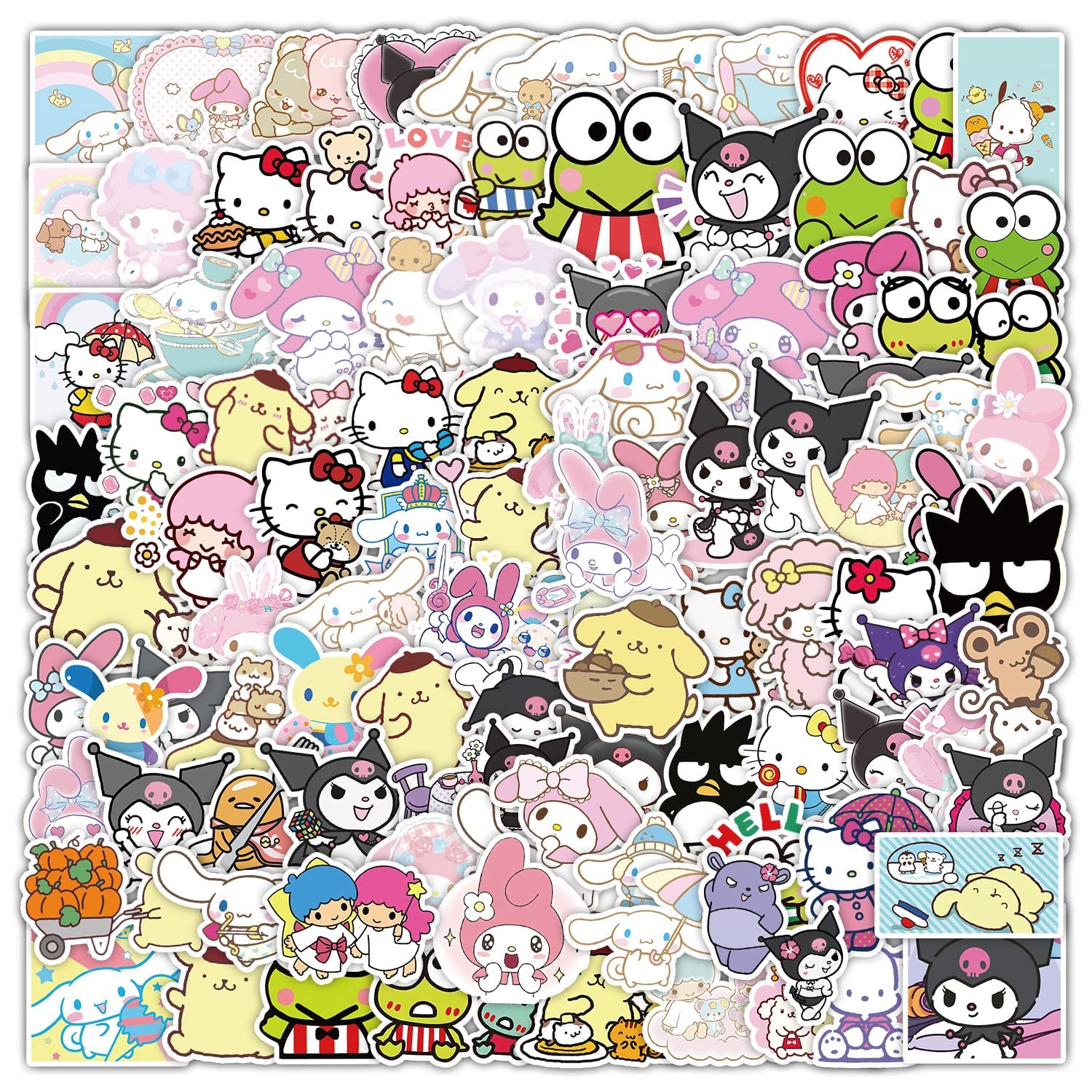 TUMAJI 100Pcs Cute Stickers Pack, Vinyl Waterproof Stickers Decals for Laptop, Phone, Bumper, Skateboard, Water Bottle, Anime Stickers for Boys Girls Adults