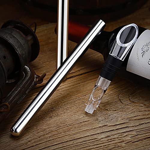 Wine Chiller Cooler Stick Fathers Gifts, 3-in-1 304 Stainless Steel Wine Bottle Coolers Rapid Iceless Wine Chiller Rod-Wine Accessory Man Gifts Home Kitchen Gadgets