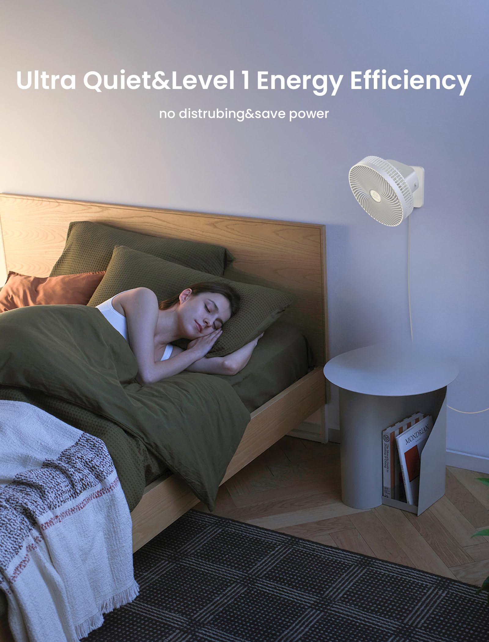 10 Inch Wall Mount Oscillating Fan with Remote and Timer, Small Bedroom RV Fan with 4 Speeds, Quiet Operation,90°Oscillation, Adjustable Tilt,5.92 ft Wire, Cooling Bathroom Wall Mounted Fans