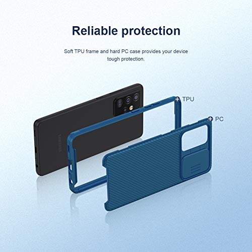 Mangix Galaxy A52 Case with Camera Cover,Galaxy A52 Slim Fit Thin Polycarbonate Protective Shockproof Cover with Slide Camera Cover, Upgraded Case for Samsung Galaxy A52 5G/4G (Black)