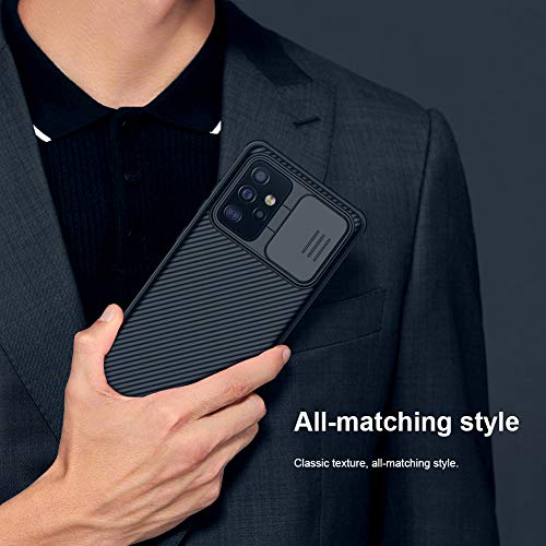 Mangix Galaxy A52 Case with Camera Cover,Galaxy A52 Slim Fit Thin Polycarbonate Protective Shockproof Cover with Slide Camera Cover, Upgraded Case for Samsung Galaxy A52 5G/4G (Black)