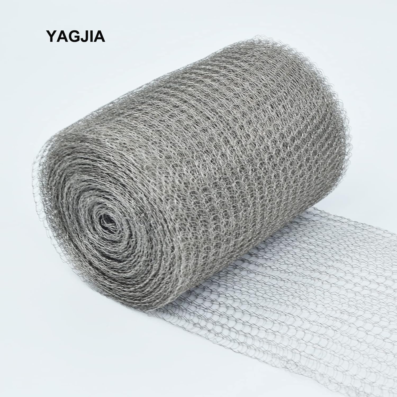 YAGJIA Wire Mesh for Mice Control, 5" x 33FT Stainless Steel Wool, Double Layer Rodent Mesh Barrier, Stainless Steel Mesh Hole Filler, Flexible Stretchy for Garden House and DIY