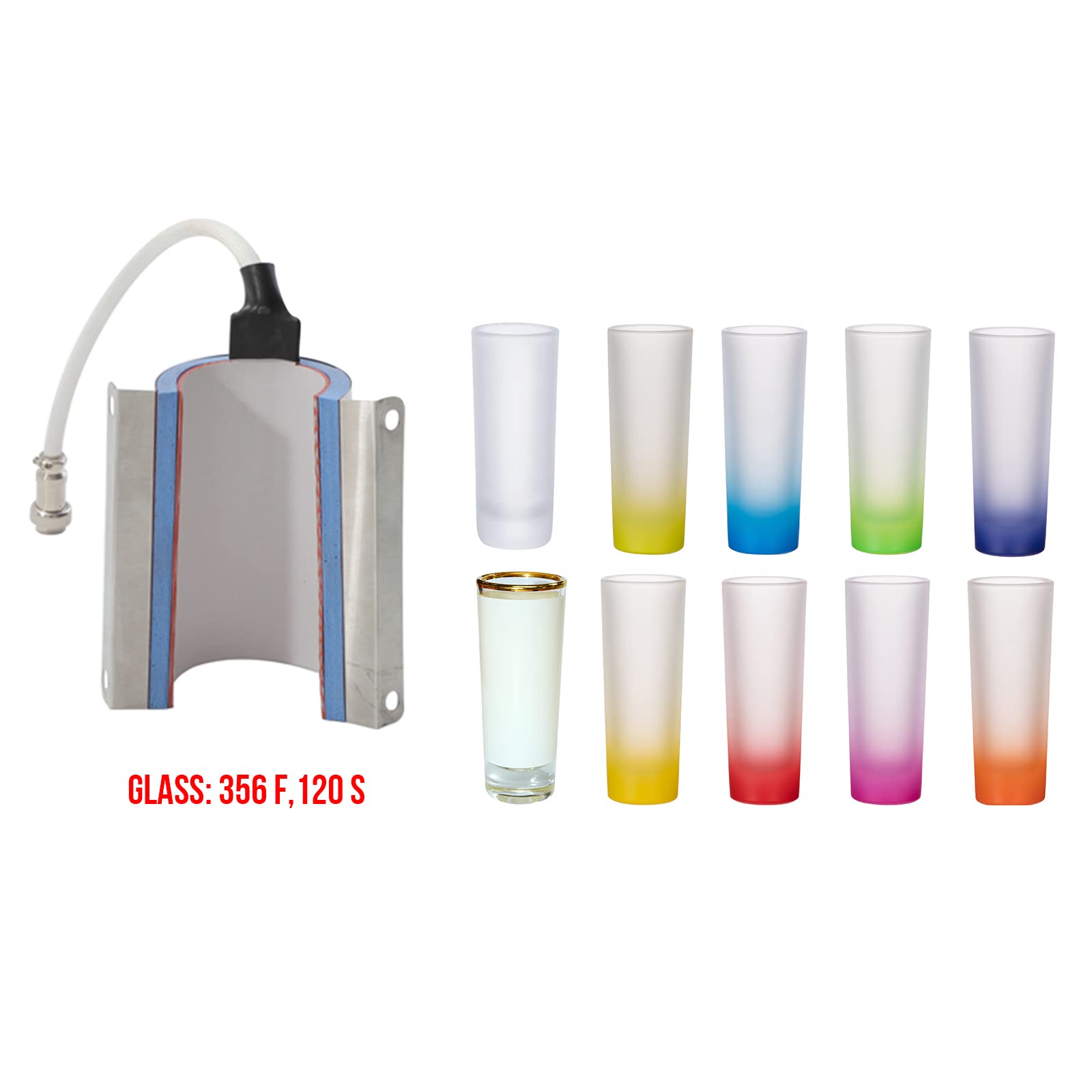 PYD Life 5 Pin 3 OZ Tapered Shot Glasses Press Attachment for 3 OZ Shot Glasses Tumbler Press Replacement Heater