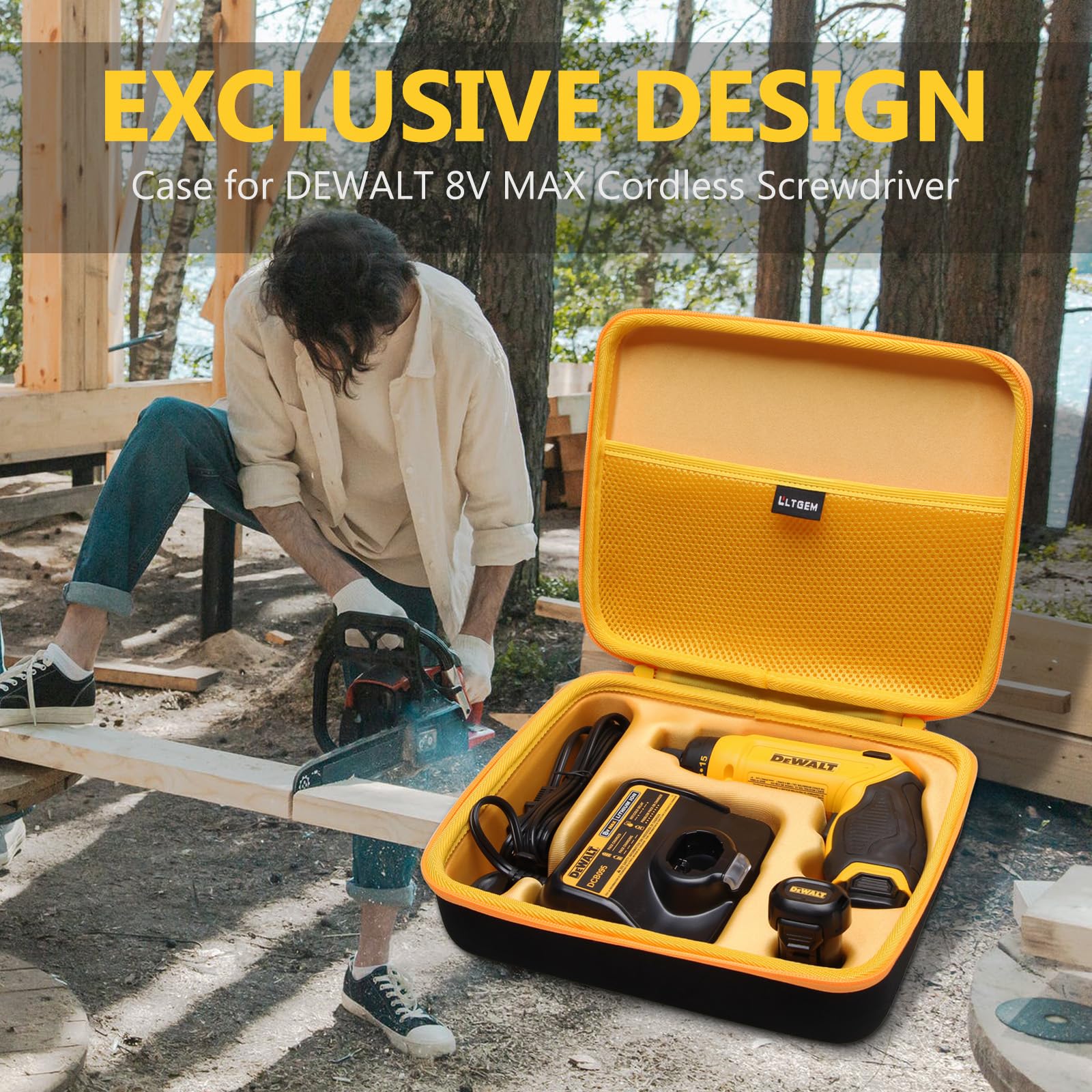 LTGEM Case Compatible with DEWALT DCF680N2 8V MAX Cordless Screwdriver, Batteries and Charger, Case Only