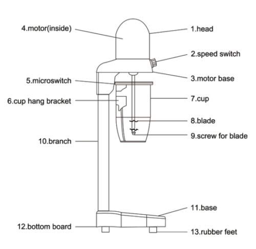 Milkshake Maker 560W Electric Milkshake Machine Drink Mixer Smoothie Maker Blender, 14000RPM, 22 oz, Commercial Home Use (Double Head, 560W)
