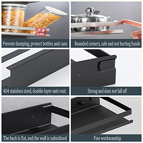 Bathroom Shower Stainless Steel Shelf SUS304 Self-Adhesive/Screws Drilling 11.8" Rectangular Storage Organizer Shelves Wall Mounted Bath Shower Shelf Brushed Finish for Bathroom, Washroom, Kitchen